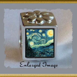 VAN GOGH CHARM starry Night Charm Photo Bead - Etsy