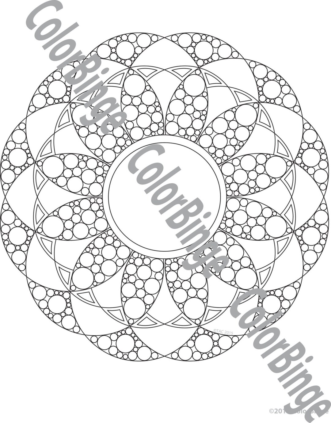 Spaceflower 1 - Adult Coloring Page, Printable Lineart, Instant ...