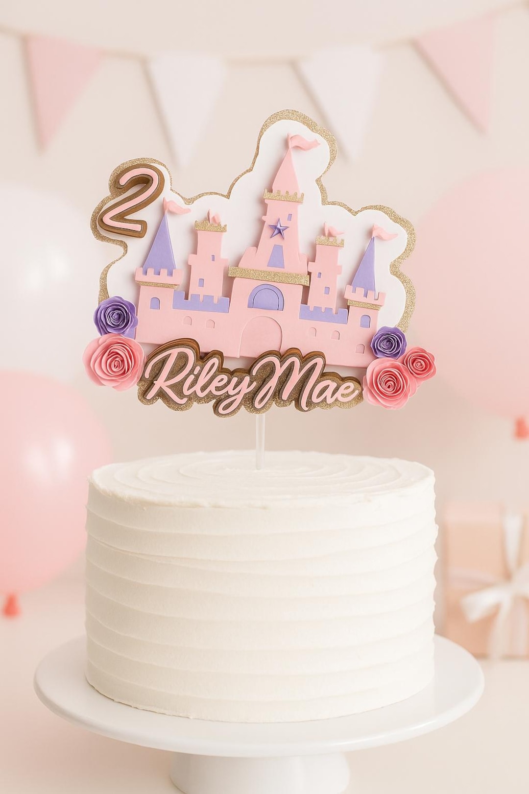 Princess Cake Topper | Custom Princess Party | Castle Cake Topper ...