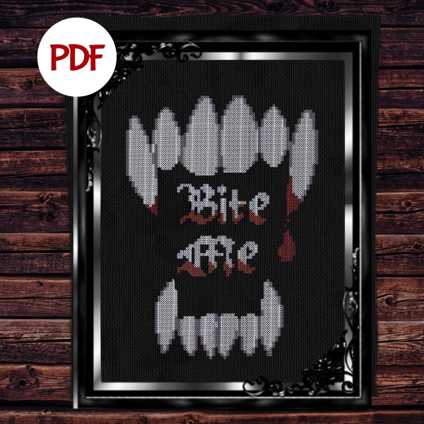 Vampire Fangs Cross Stitch Pattern - Etsy