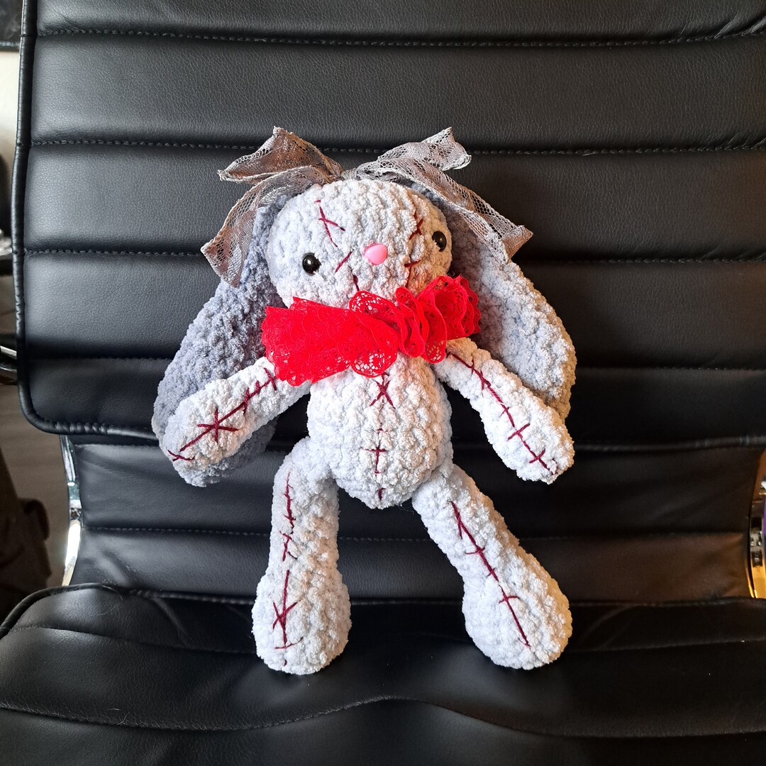 Creepy Cute Rabbit Doll, Handmade Crochet, Extra Soft, Spooky, One of a ...