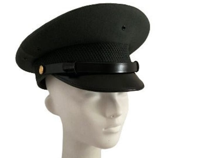 Vintage 70's • USA Military Service Cap • Green 100% Wool Serge • Post ...