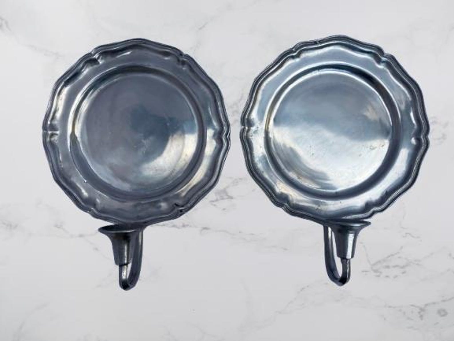 Pair of Early 1960's RWP Wilton Armetale Pewter Wall Sconce Round Plate ...