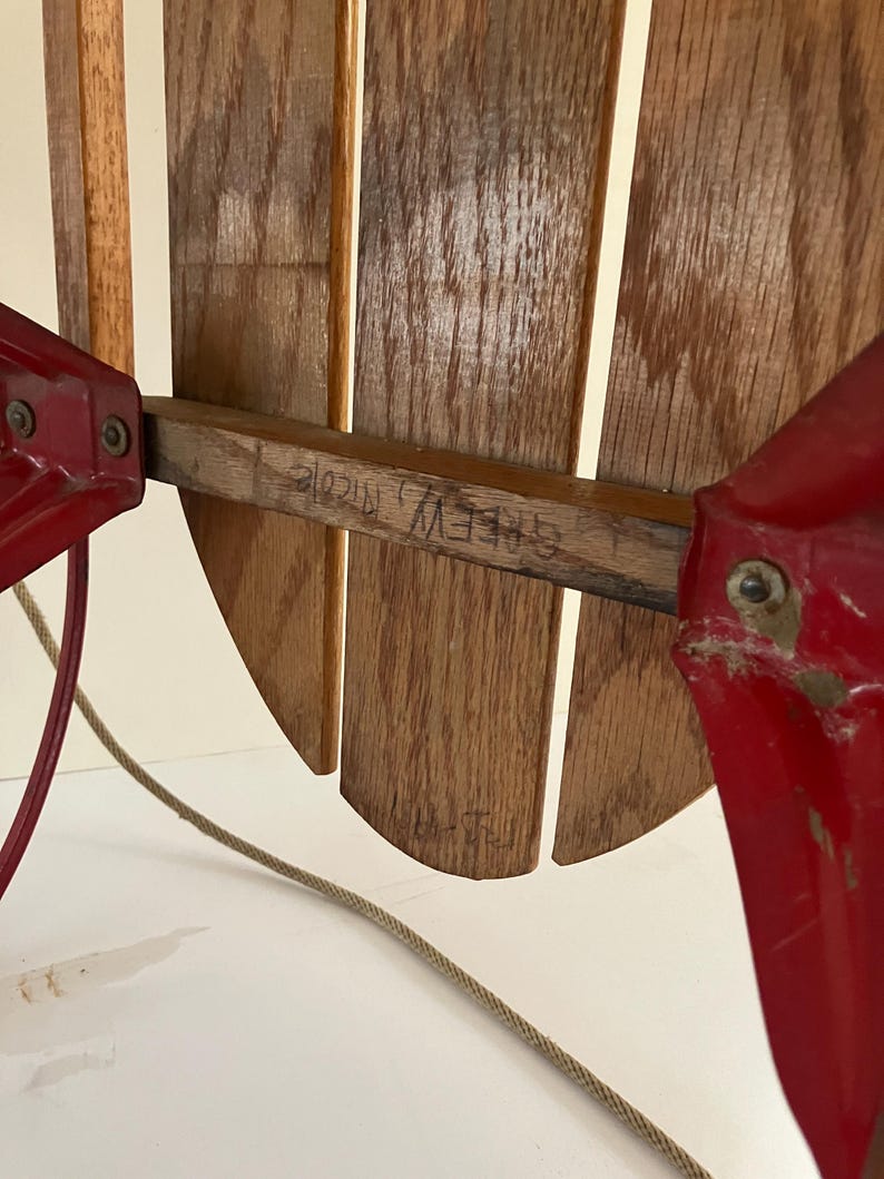 Vintage Wooden Sled • Lightning Glider • Wood & Metal Rail Sled ...