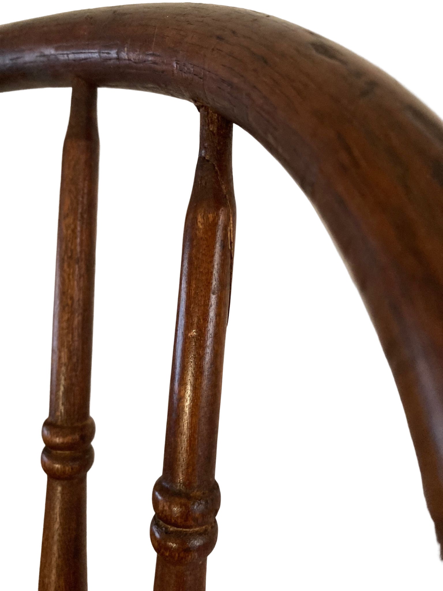 Antique 1900's Bentwood Spindle Back Farmhouse Chair Medium Brown OAK ...