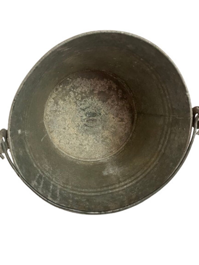 Vintage Galvanized Metal Pail Chore Bucket • Farm Pail • Swing Handle ...