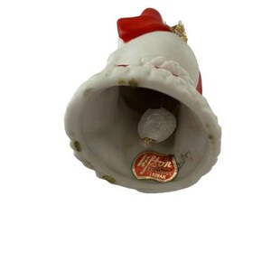 Vintage Lefton ANAMORPHIC Christmas Kitty • Porcelain Figurine Bell ...