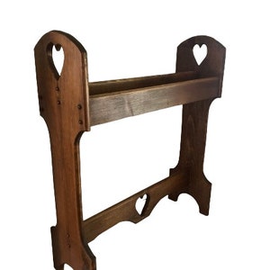 Vintage Wooden Quilt Rack • Three Bar Display • Blanket Stand • Towel ...