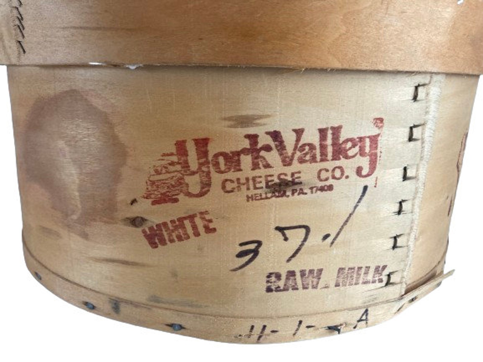 Vintage 80s Round Wooden CHEESE Box • by Dufeck's Denmark Wisconsin ...