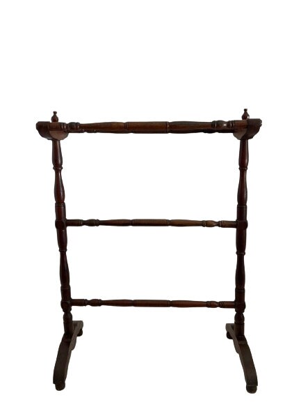 Antique Wooden Quilt Rack Turned Wood Blanket Rack Towel Rack Victorian ...