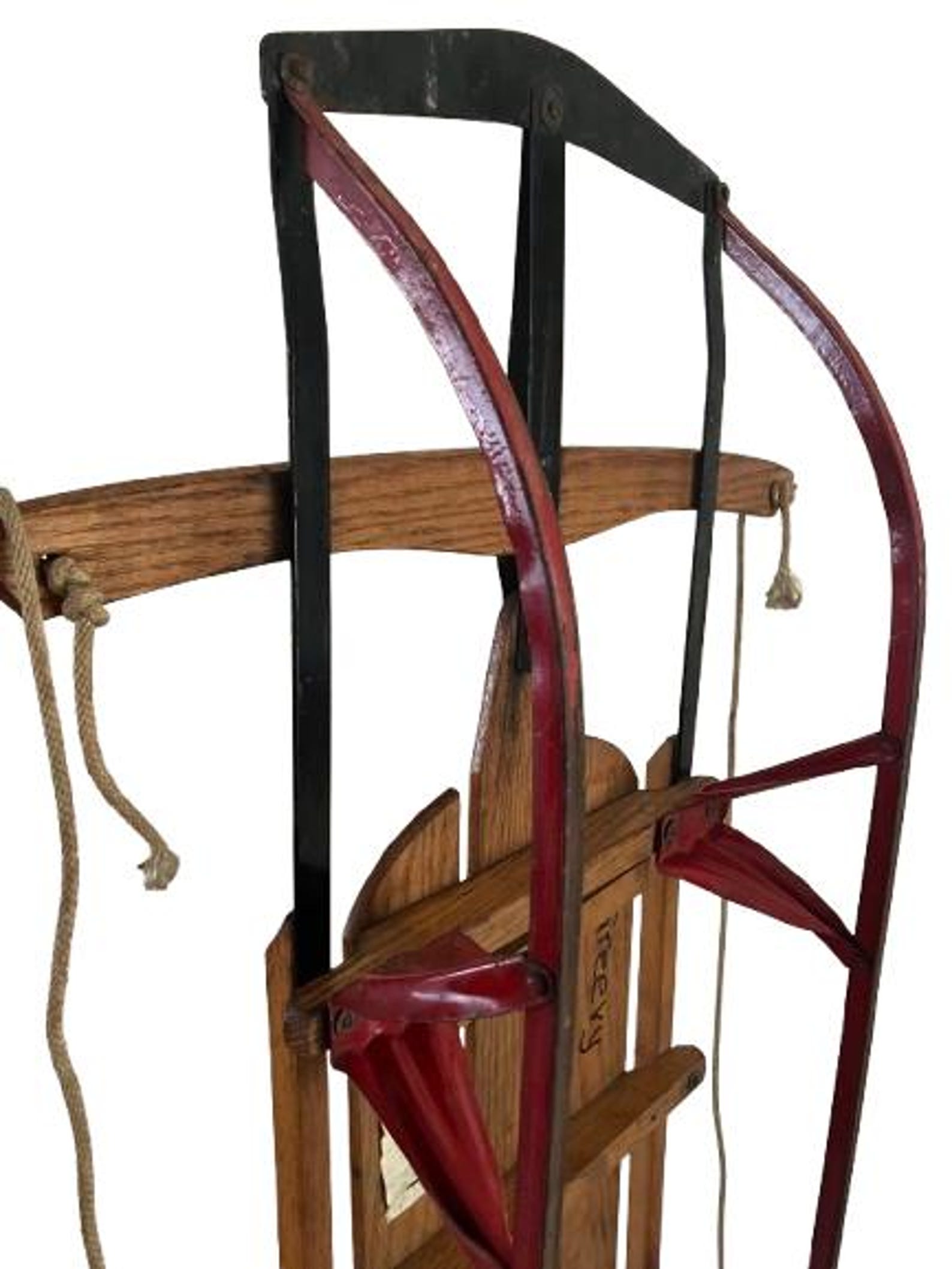 Vintage Wooden Sled • Lightning Glider • Wood & Metal Rail Sled ...