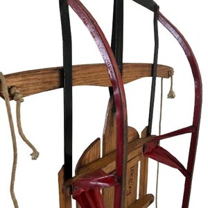 Vintage Wooden Sled • Lightning Glider • Wood & Metal Rail Sled ...