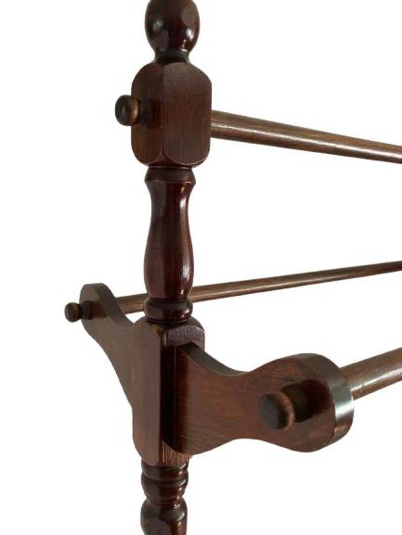 Vintage Wooden Quilt Rack • Blanket Rack • Turned Spindle Wood ...