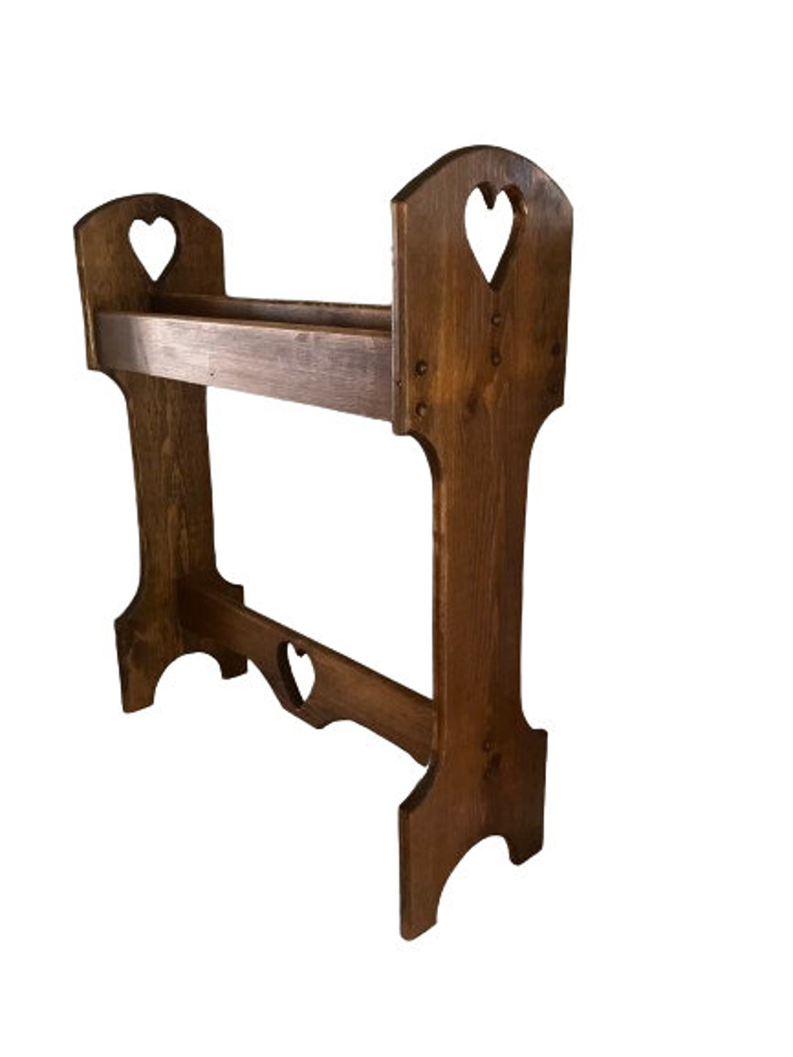 Vintage Wooden Quilt Rack Three Bar Display Blanket Stand Towel Rack ...