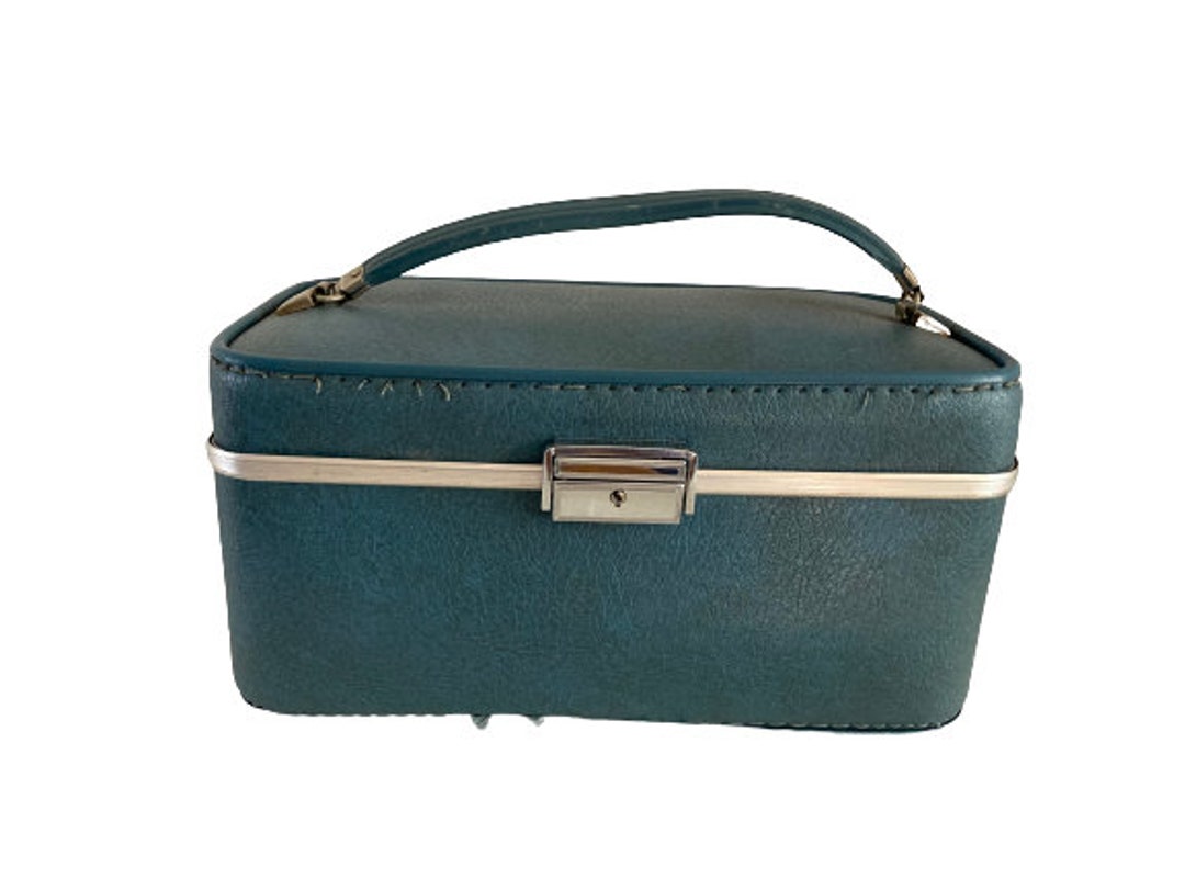 Vintage Towncraft 1950's • Slate Blue Train Case • Retro Luggage ...