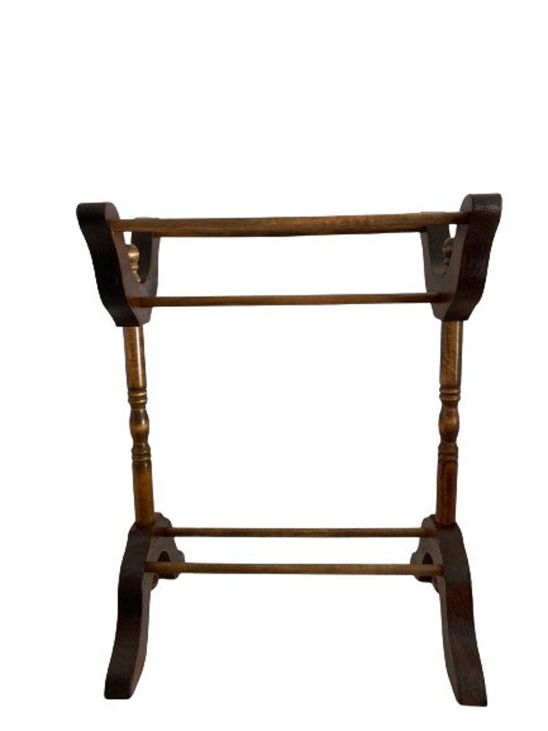 Vintage Wooden Quilt Rack • Three Bar Display • Blanket Stand • Rustic ...