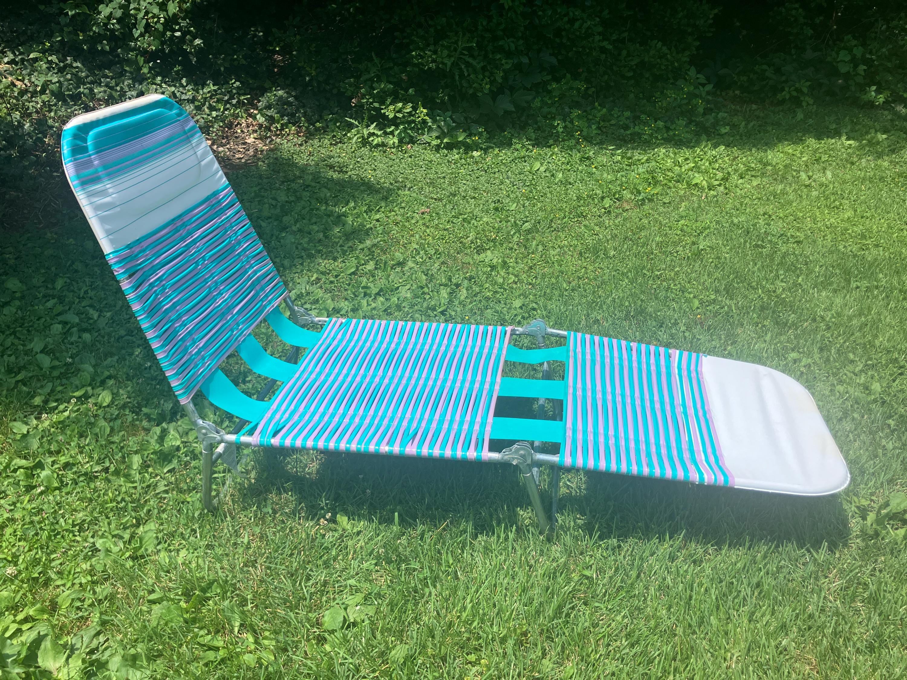 Vintage 80s/90s • Plastic Vinyl Jelly Tube Folding Adjustable Aluminum ...