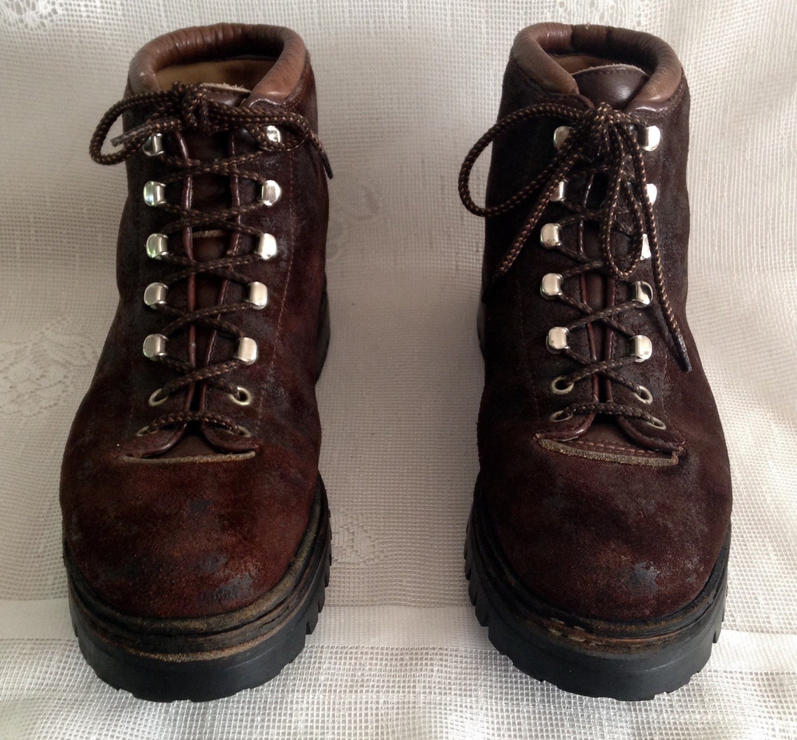 Vintage 70's Calzaturificio the Alps by Fabiano Brown Suede Leather ...