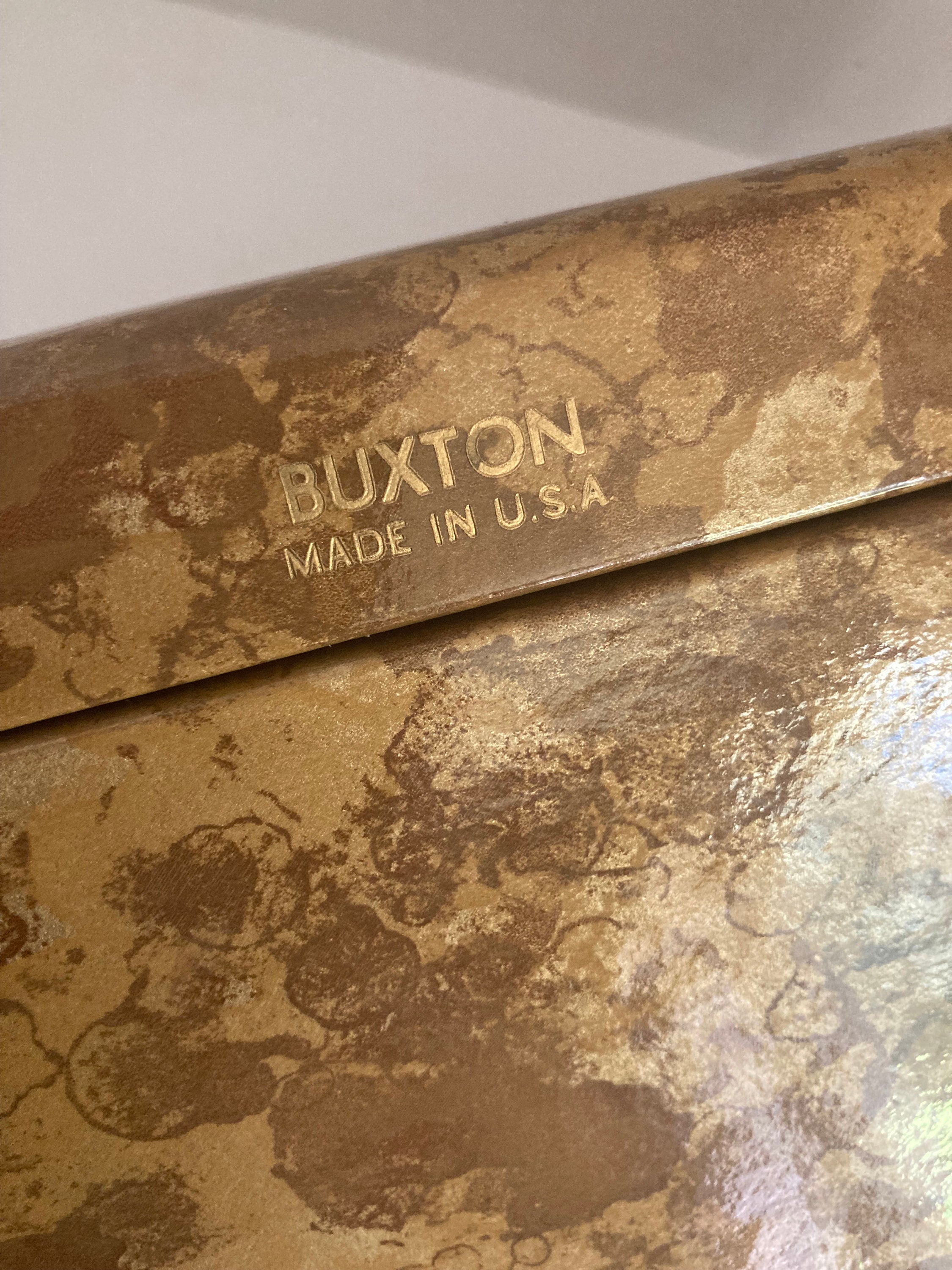 Vintage BUXTON 1960s MCM • Three-tiered • Gold Patterned Jewelry Box ...