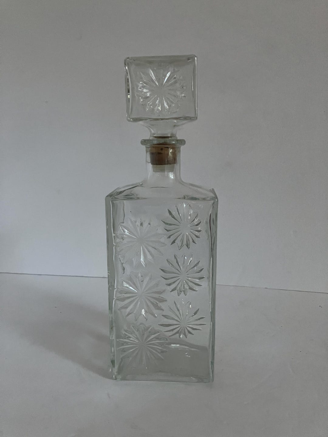 Vintage 60's • "four Roses" • Pressed Glass Liquor Decanter • "federal ...
