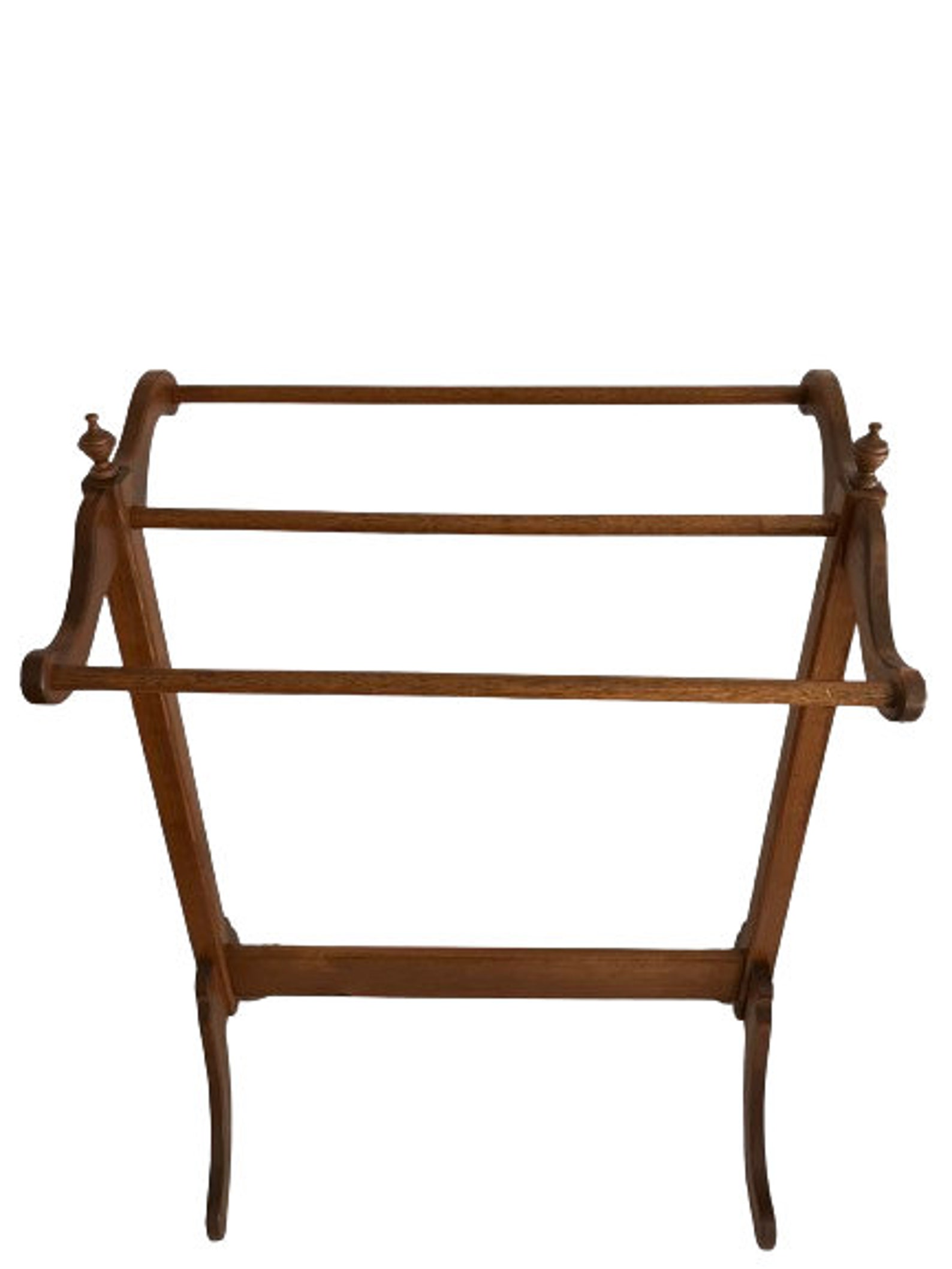 Vintage French Country Wooden Quilt Rack • Sloped Three Bar Display ...