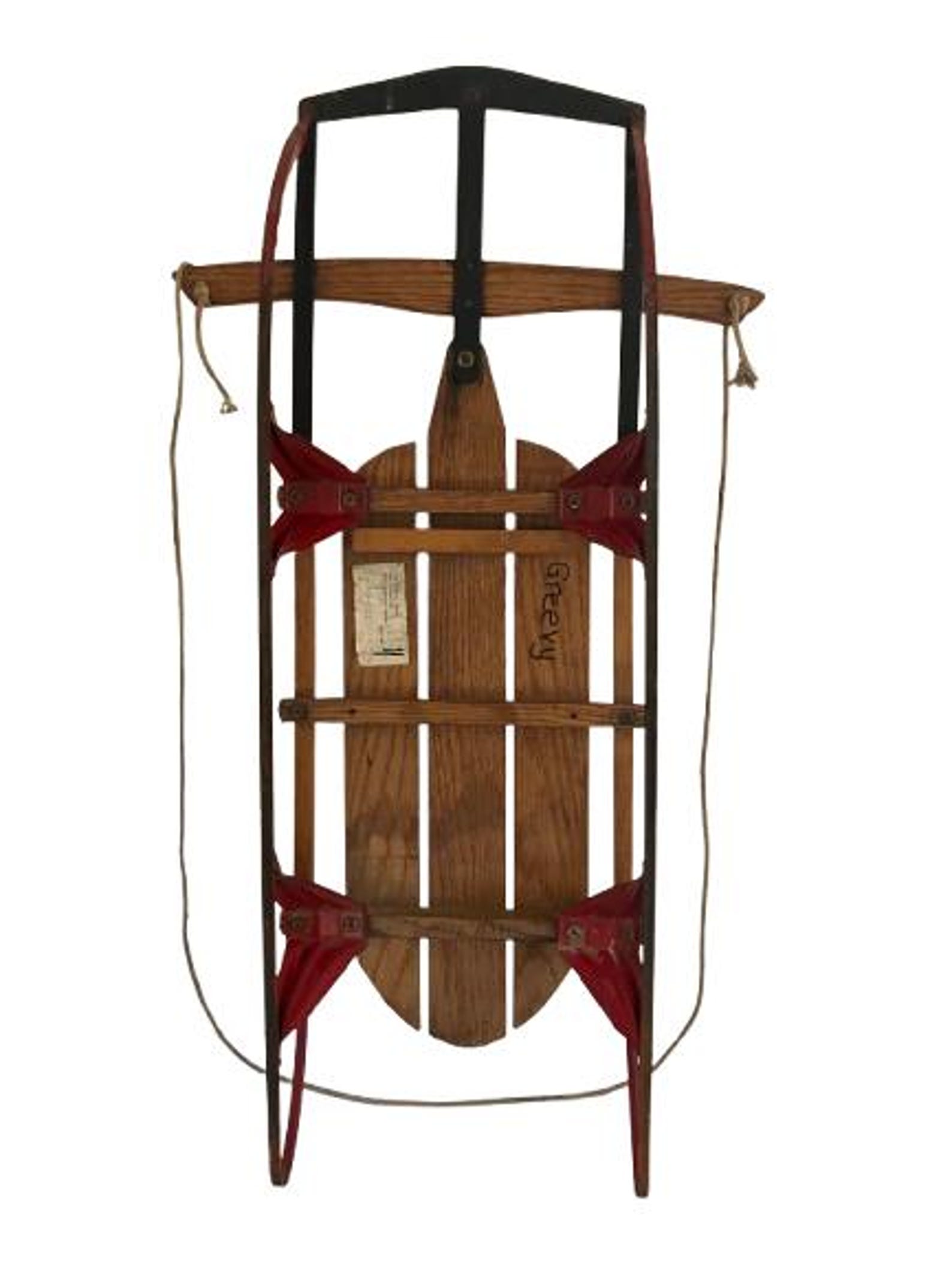 Vintage Wooden Sled • Lightning Glider • Wood & Metal Rail Sled ...