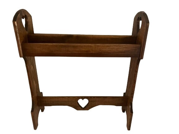 Vintage Wooden Quilt Rack • Three Bar Display • Blanket Stand • Towel ...