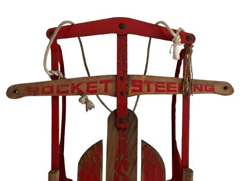 Vintage ASTRO 8 Wood & Metal Snow Sled • Flexible Flyer Model F008 ...