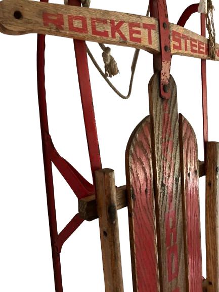 Vintage ASTRO 8 Wood & Metal Snow Sled • Flexible Flyer Model F008 ...