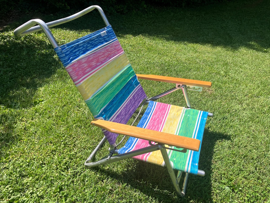 Vintage 80s • "debro the Original" • Folding Aluminum Beach Chair ...