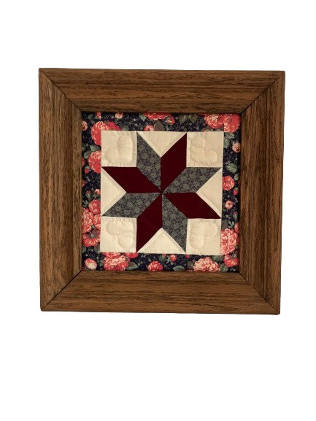 Vintage Wooden Framed Quilt Art • Wall Hanging • Rustic • Country Home ...