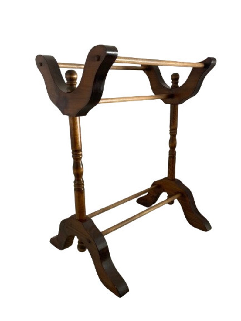 Vintage Wooden Quilt Rack • Three Bar Display • Blanket Stand • Rustic ...