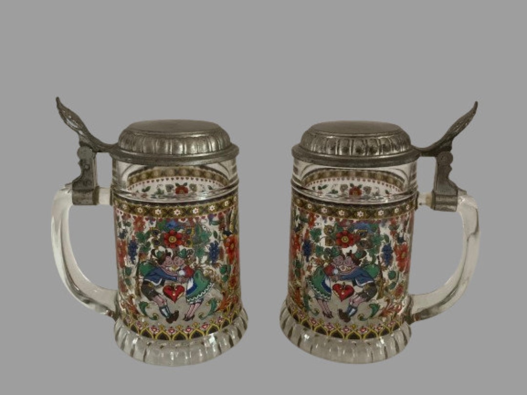 Vintage German Beer Steins young Lovers W. Germany Rein Zinn Pewter Lid ...