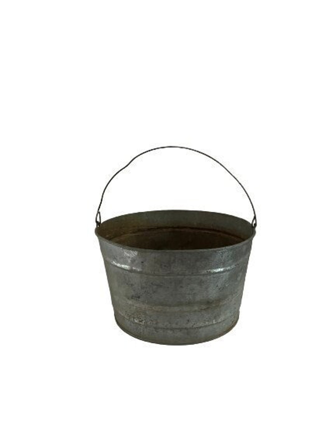 Vintage Galvanized Metal Bucket • TUB • With Swing Handle • 8.25" Tall ...