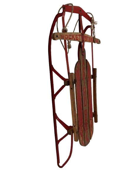 Vintage ASTRO 8 Wood & Metal Snow Sled • Flexible Flyer Model F008 ...