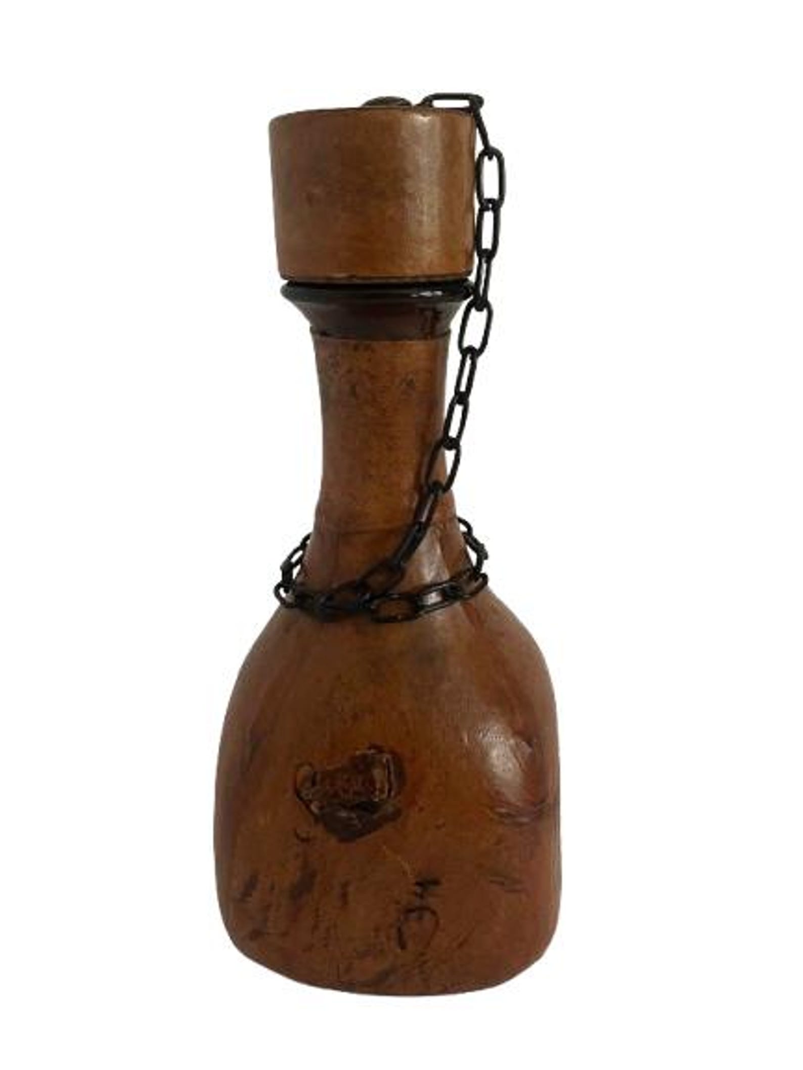 Vintage Leather Wrapped Liquor Bottle • Wine Decanter • Made in Spain ...