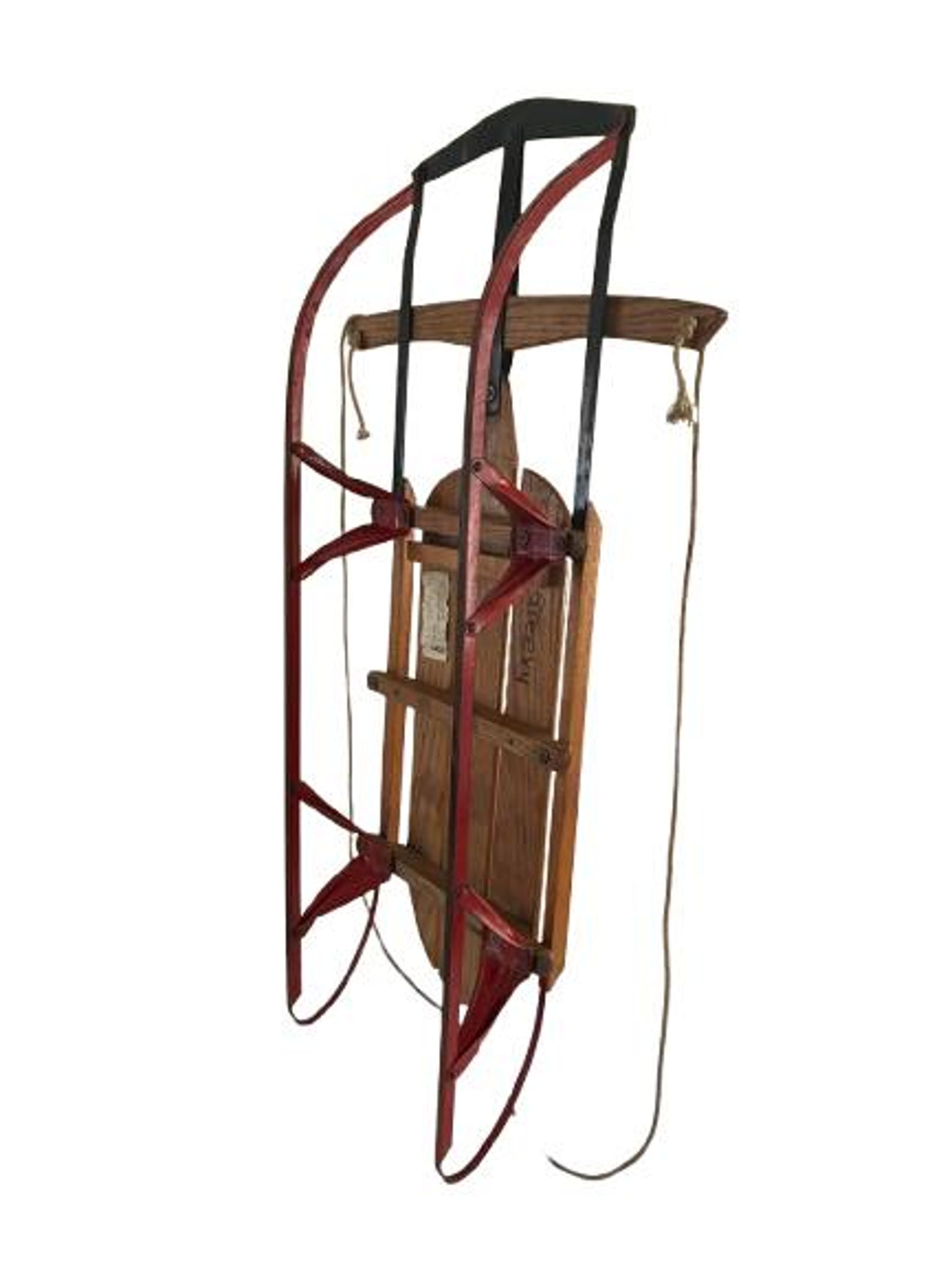 Vintage Wooden Sled • Lightning Glider • Wood & Metal Rail Sled ...