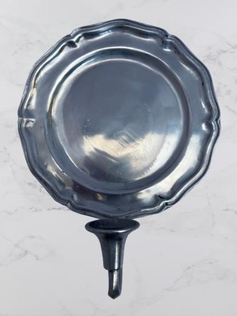 Pair of Early 1960's RWP Wilton Armetale Pewter Wall Sconce Round Plate ...