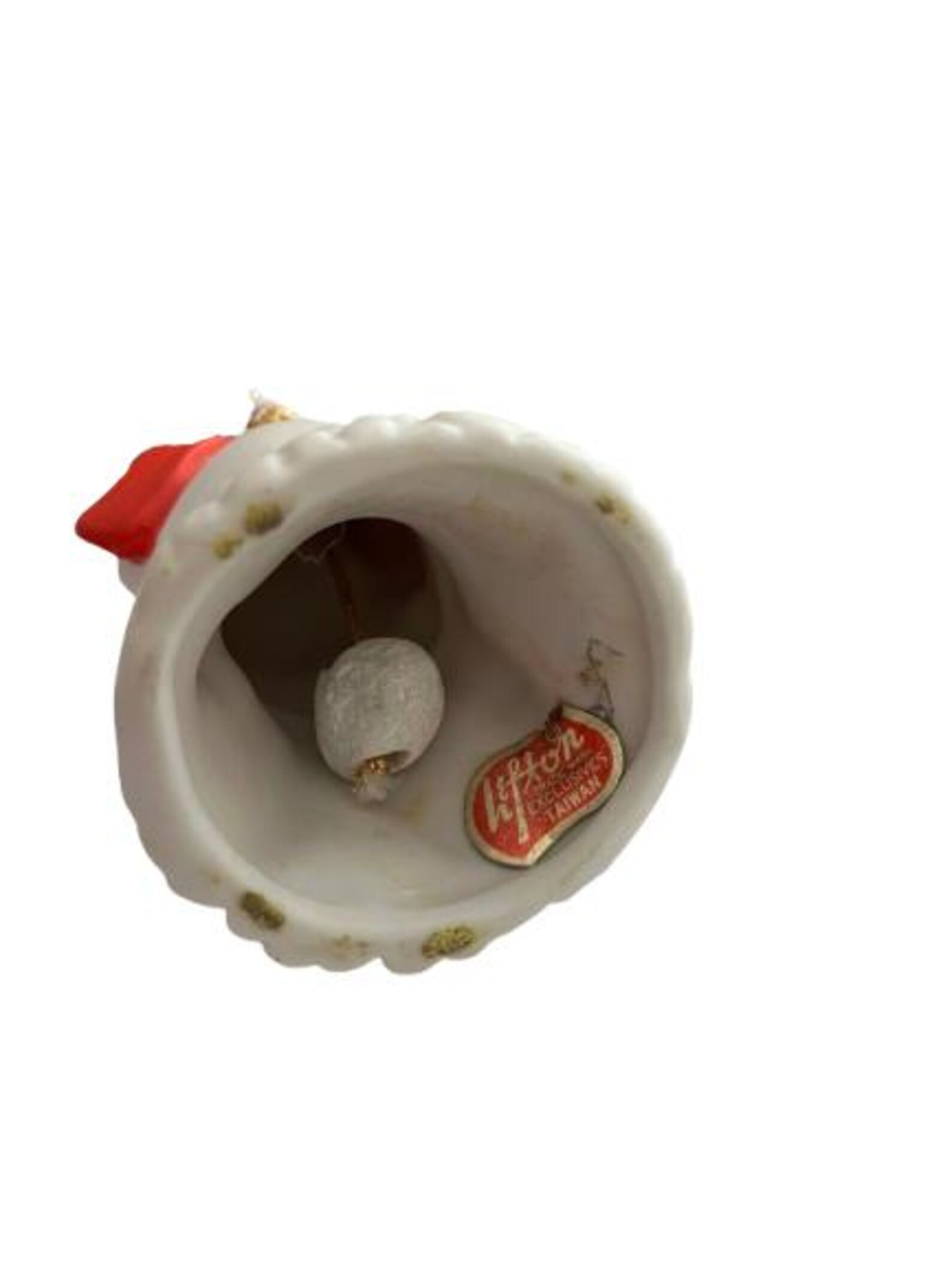 Vintage Lefton ANAMORPHIC Christmas Kitty • Porcelain Figurine Bell ...