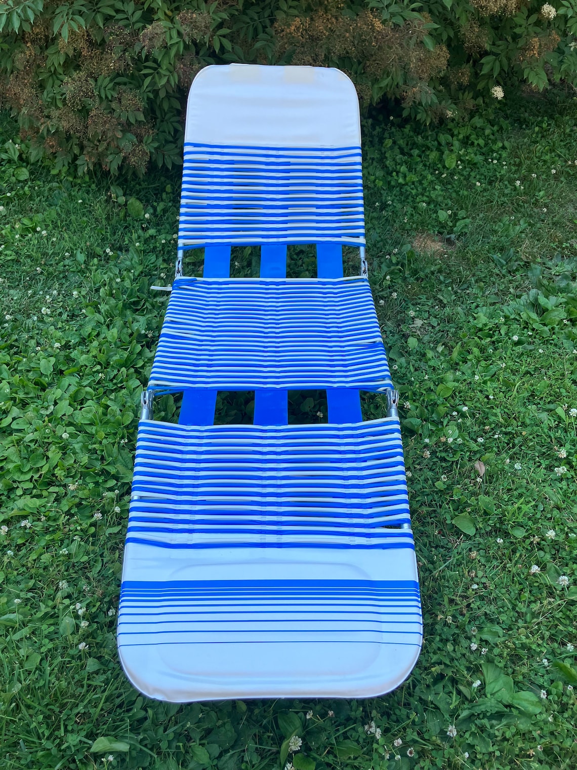 Vintage 90s Plastic Vinyl Jelly Tube Folding Adjustable Aluminum Lawn ...