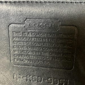 Vintage 90's COACH Black Leather Shoulder Crossbody Messenger Bag ...