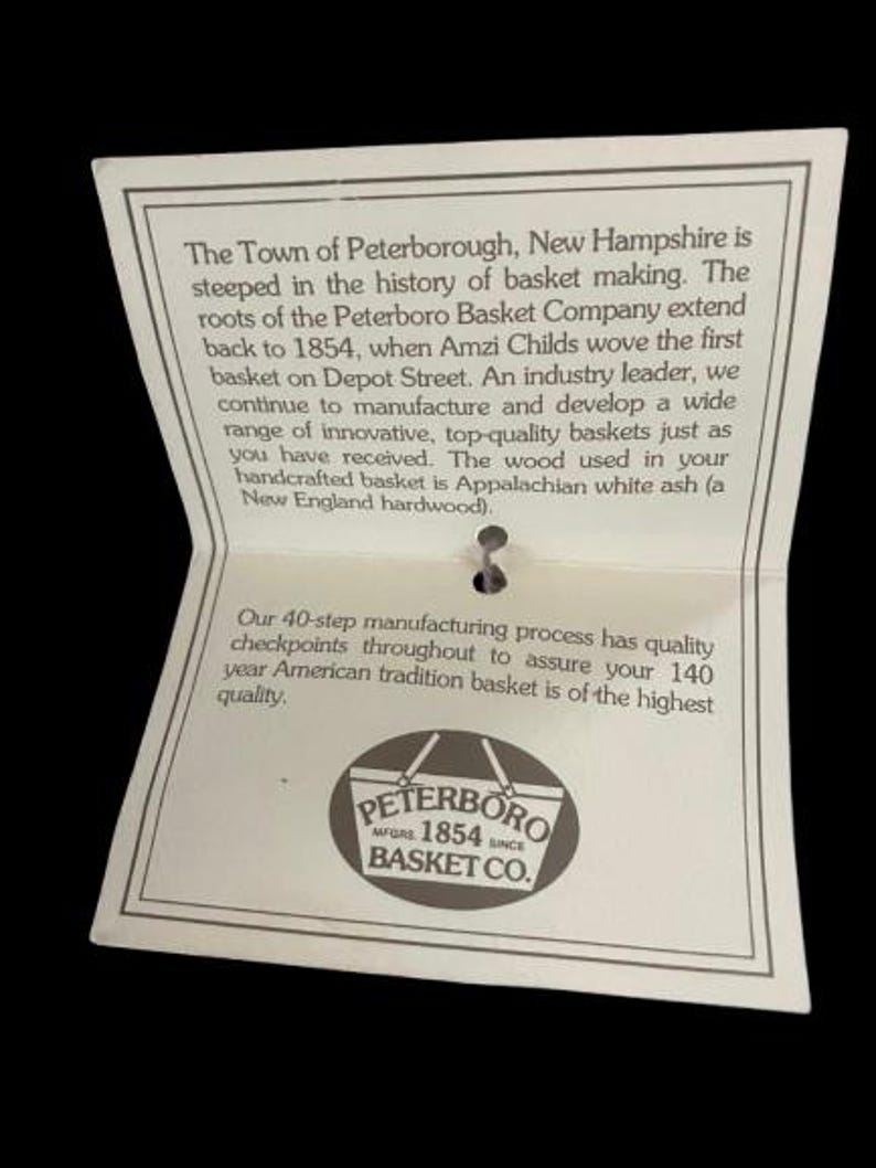 RARE Vintage Peterboro Basket • Large Rectangular • Handled • Woven ...