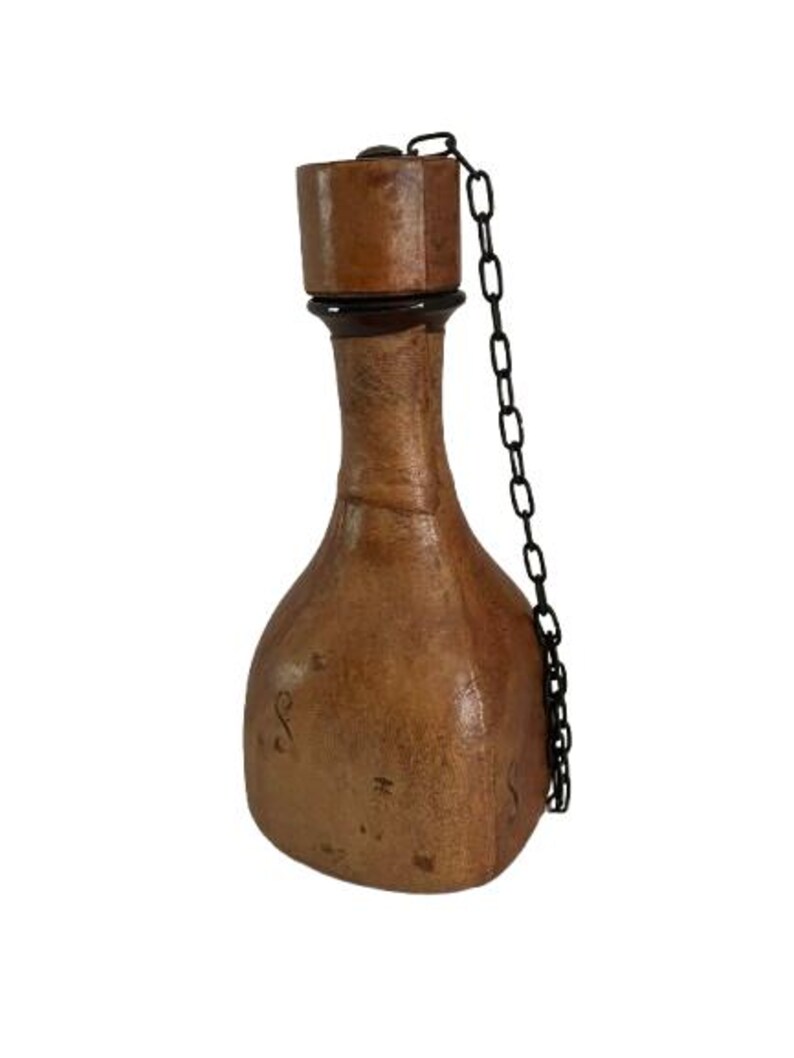 Vintage Leather Wrapped Liquor Bottle • Wine Decanter • Made in Spain ...