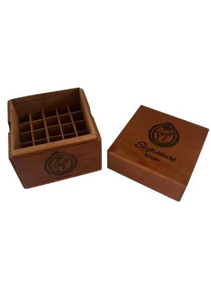 Vintage Wooden Cedar Cigar Box With Individual Slots and Lift Top Lid ...