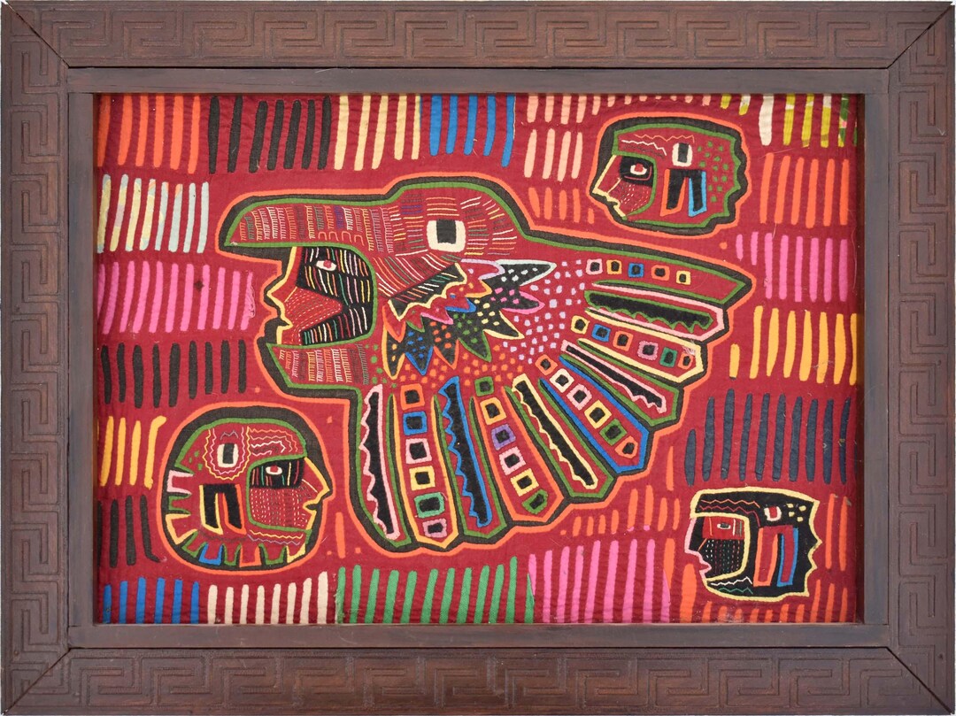 Panama Kuna Mola - Eagle, Warrior Design - 16x21 - Hand Embroidered ...