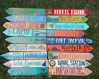 12 Custom Directional Mileage Signs Destination Sign Travel | Etsy