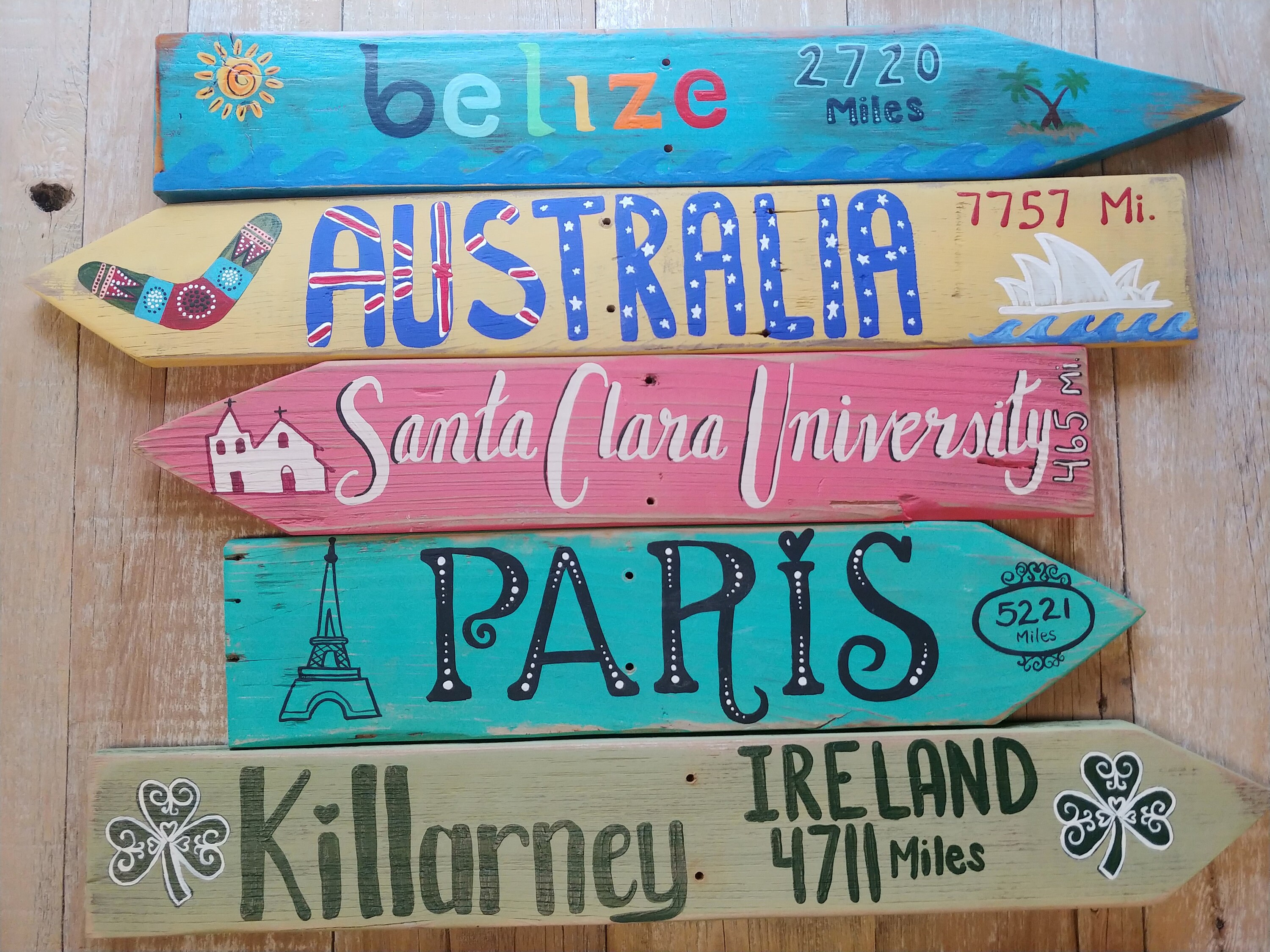 11 Custom Directional Mileage Signs Destination Sign Travel | Etsy