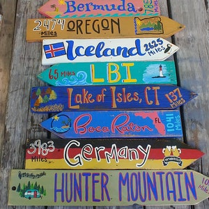 12 Custom Directional Mileage Signs Destination Sign Travel | Etsy
