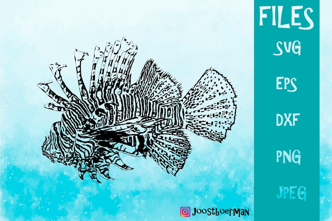 Lionfish SVG - Lionfish - Fish -lionfish JPG - Lionfish PNG - Lionfish ...