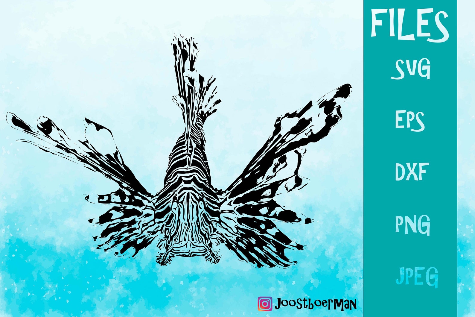 Lionfish SVG, Lionfish PNG, Clipart SVG , Fish Sag, Ocean Animals ...